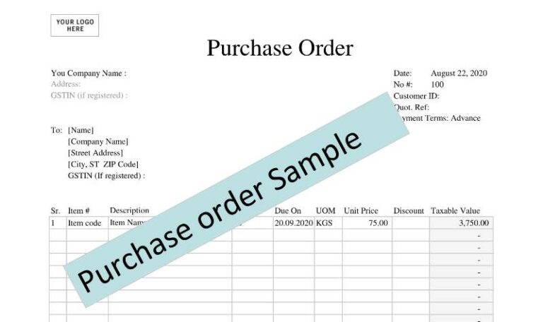 Purchase Order Format: Excel & Word Templates with Process